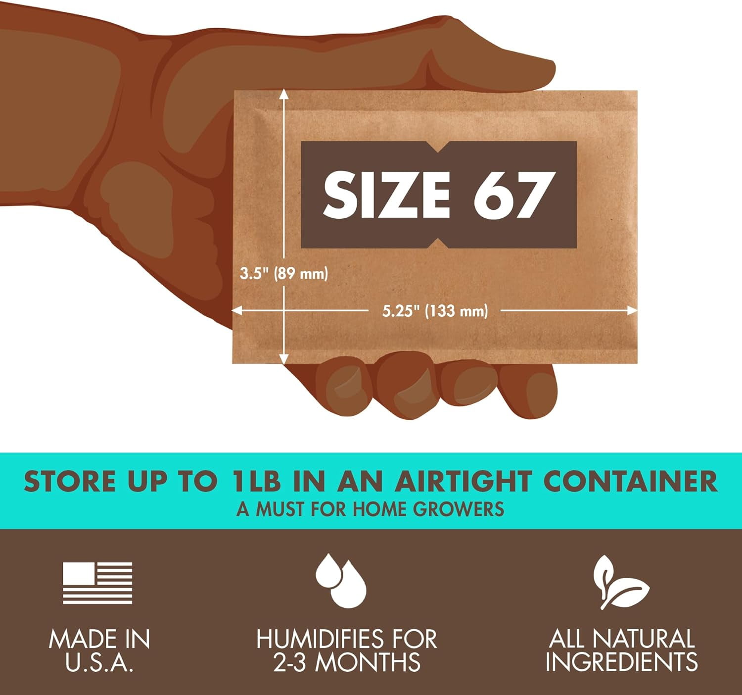 62% Two-Way Humidity Control Packs for Storing 1 lb – Size 67 – 12 Pack ...