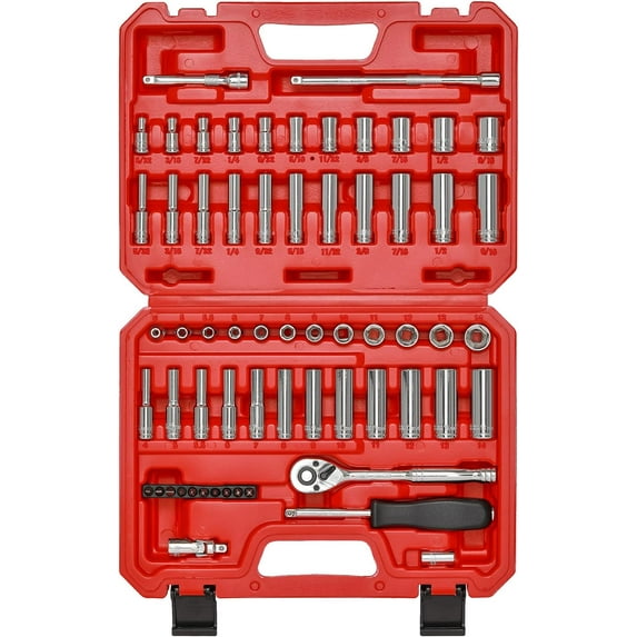 62 count 1/4 Inch Drive Socket Set, /Metric, 1/4" Dr. Socket Set with ...