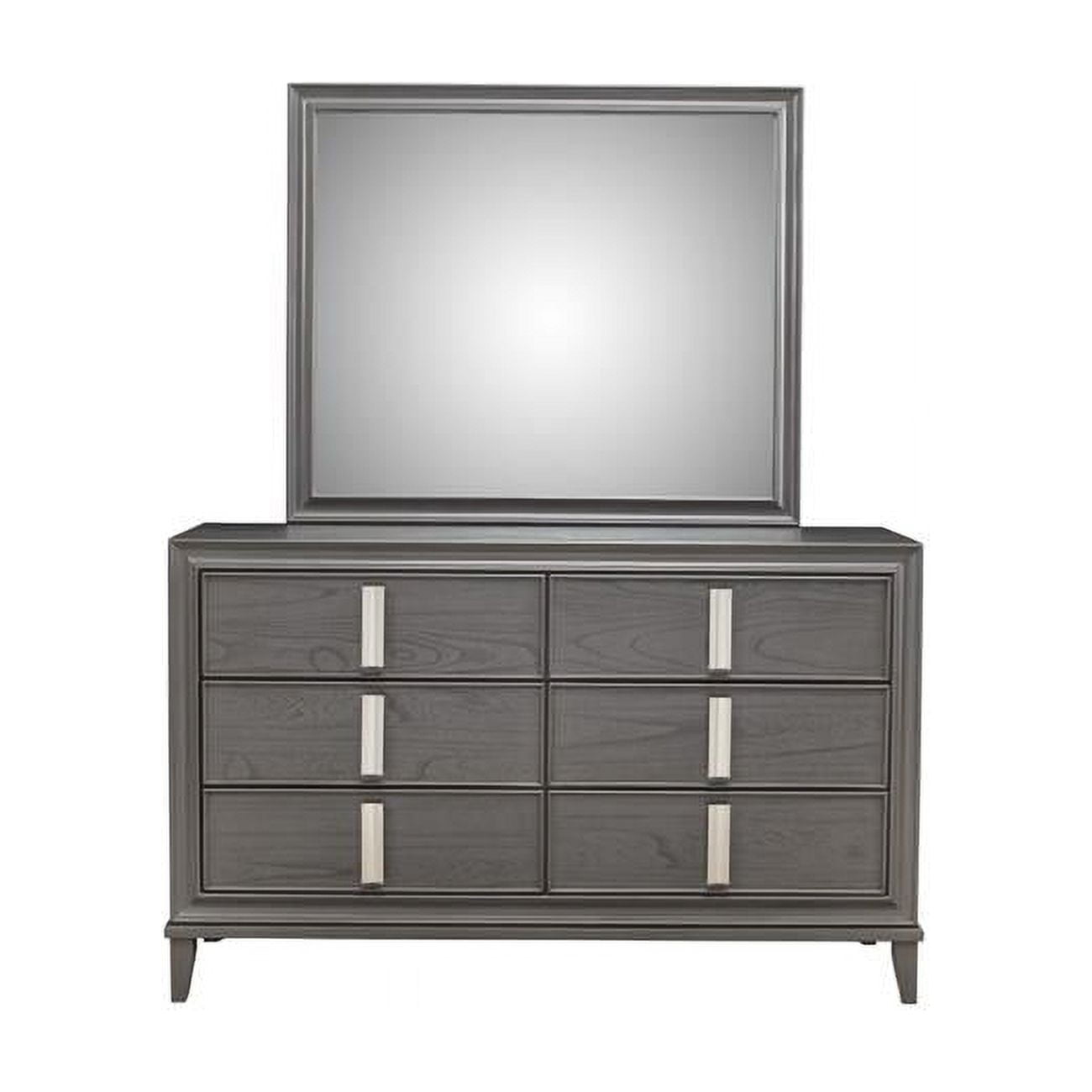 62 in. Dark Grey Solid Wood Six Drawer Double Dresser - Walmart.com