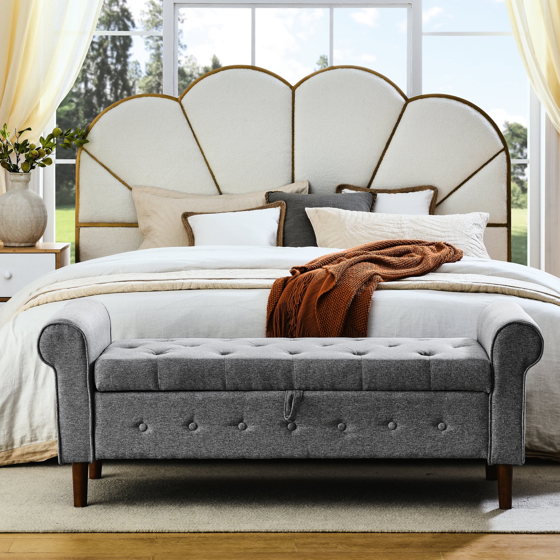 62 - inch Storage Bench+Comfortable Seat Structure"-"Bedside/In Front ...