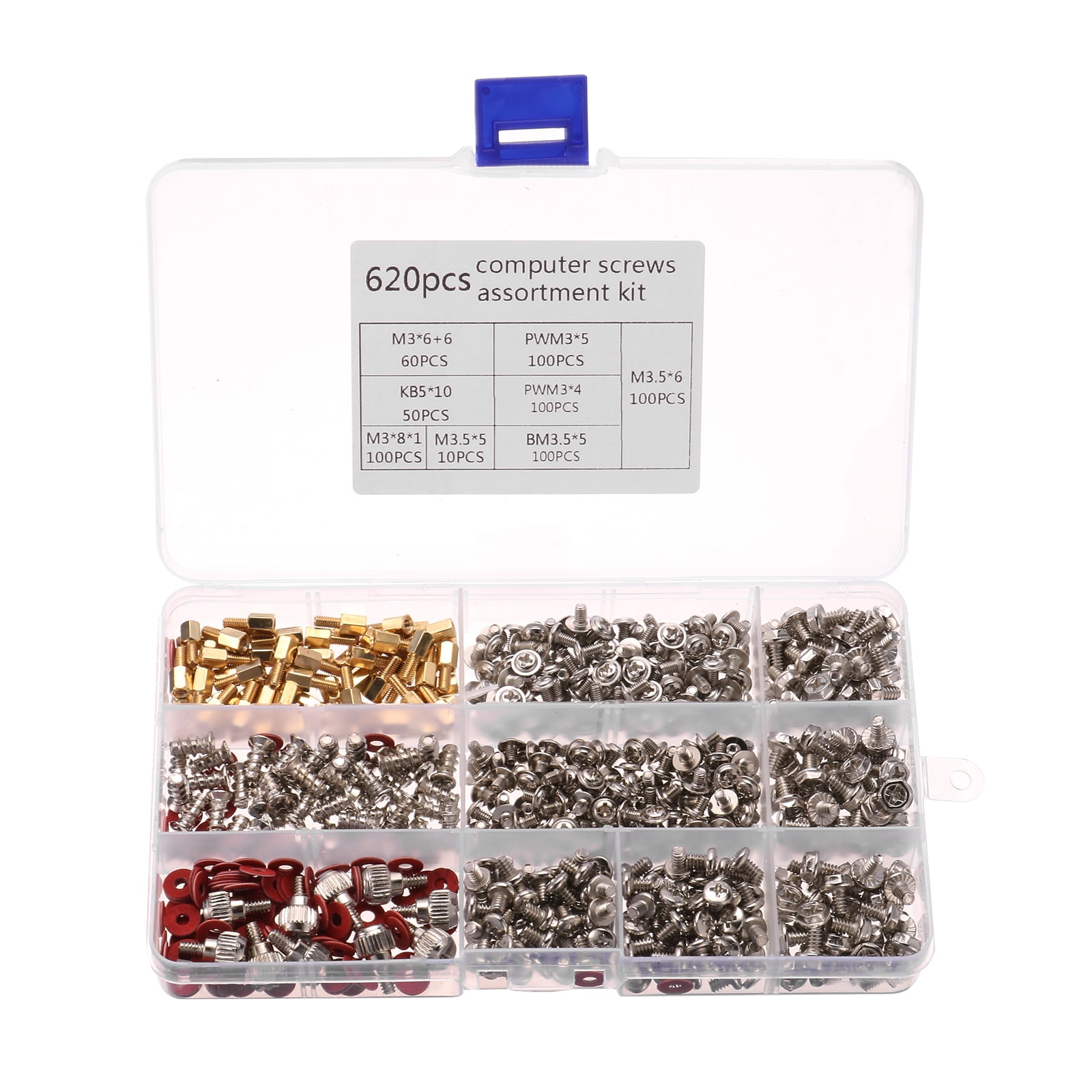 620 Pack Computer Motherboard Screws Kit Motherboard Standoffs Screws