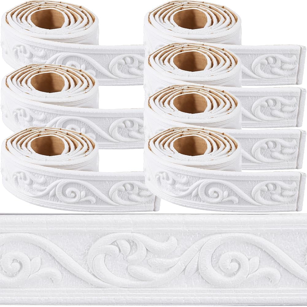 620 x 2in Molding Peel and Stick Foam White Self Adhesive Flexible Trim ...