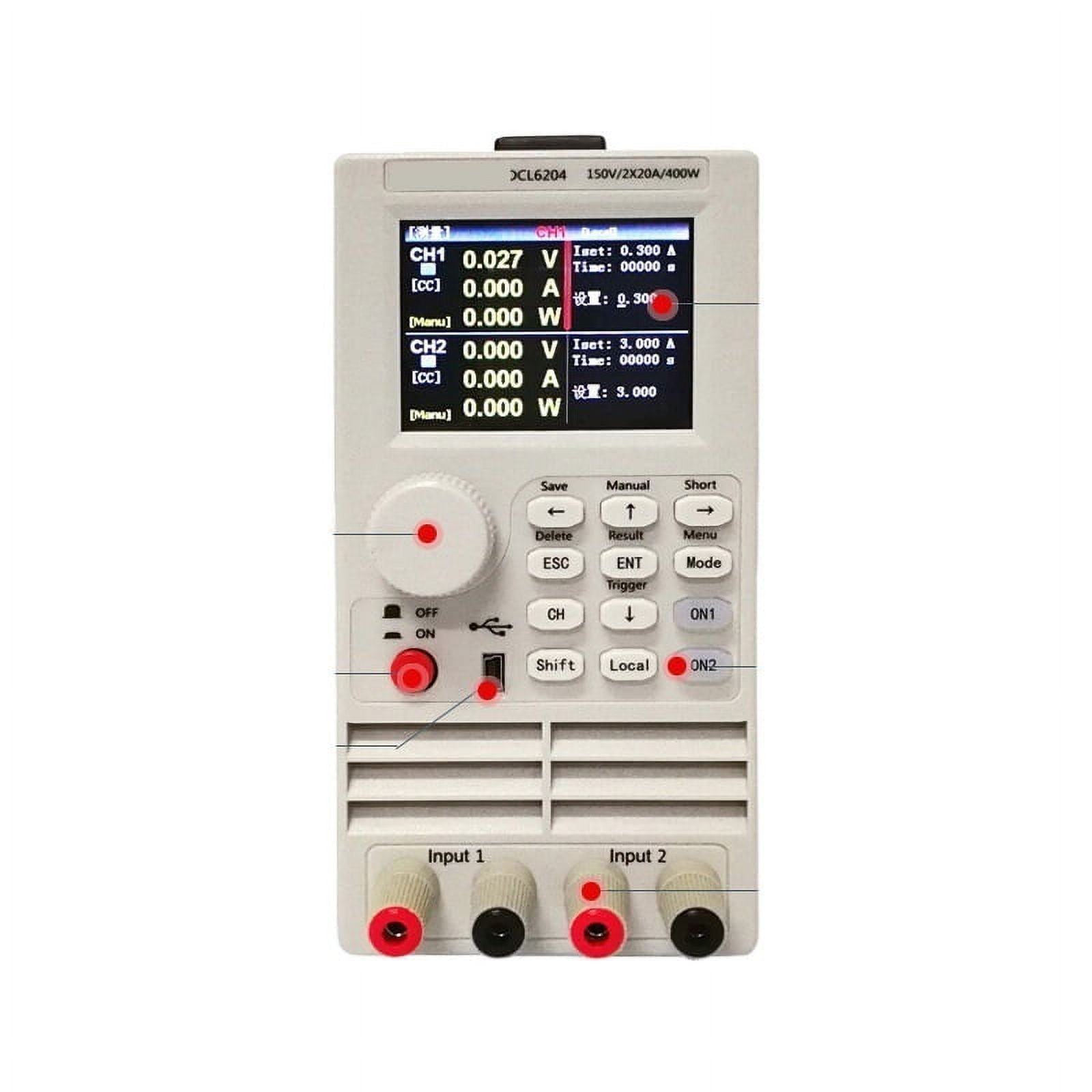 6204 Dual Channel DC Electronic Load Tester LED Drive Power Battery ...