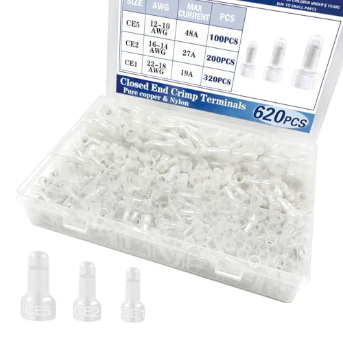 620PCS Closed End Wire Crimp Connectors 22-16,16-14,12-10AWG Nylon Wire ...