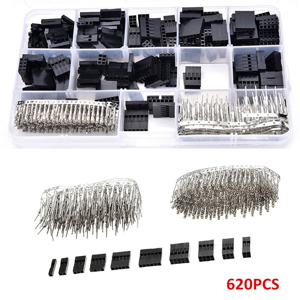 620Pcs Wire Jumper Pin Header Connector Kit Dupont Housing M/F Crimp ...