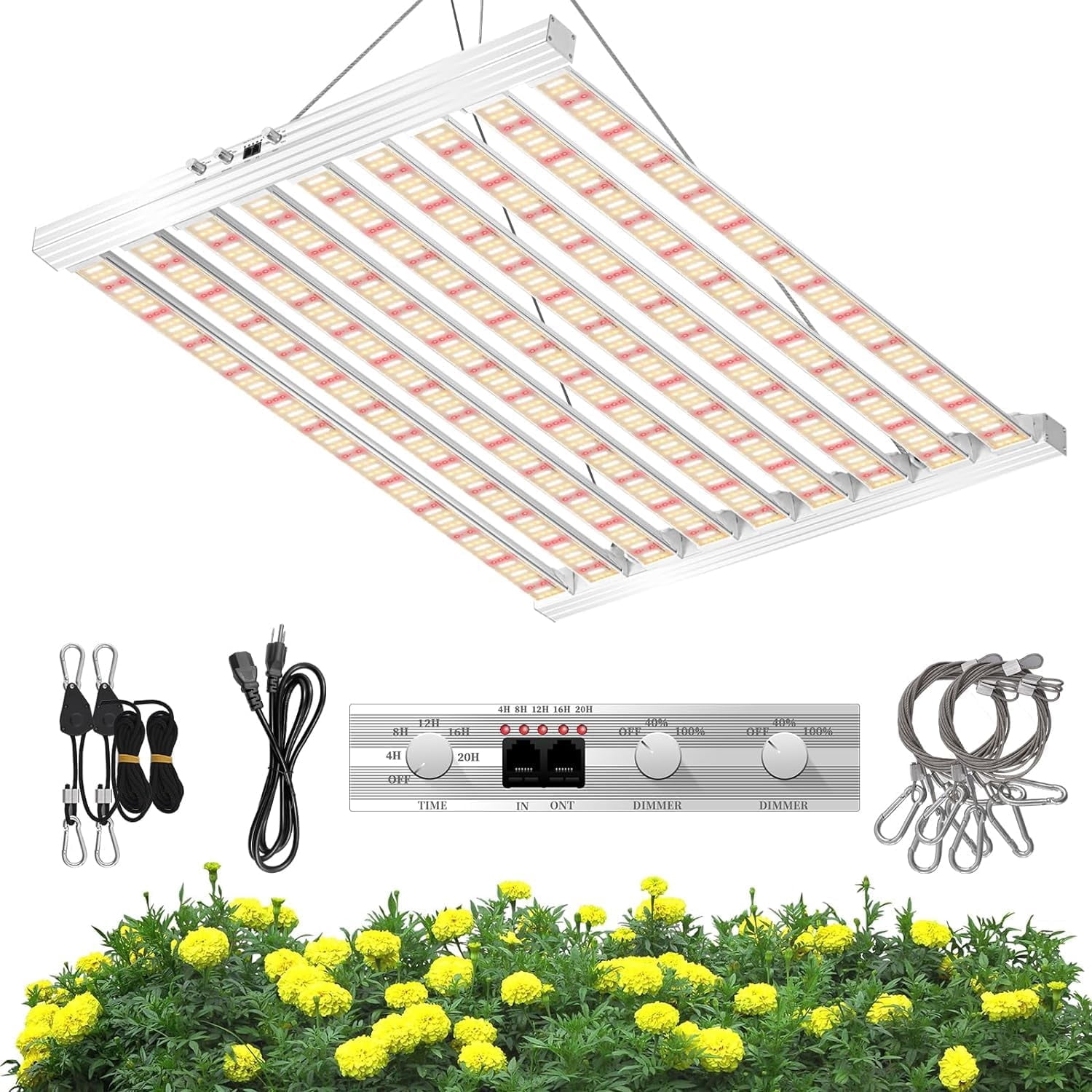 620W LED Grow Light 4×6ft Daisy Chain Dimming Full Spectrum Grow Light ...