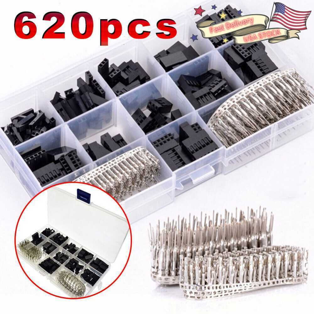 620x Male Wire Header Connector Crimp Pin Housing Kit Female Jumper Pin ...