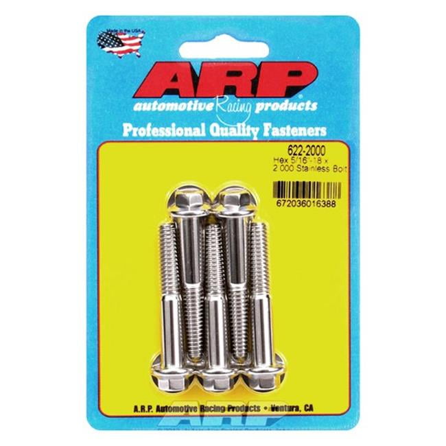 622-2000 0.31-18 x 2 in. Stainless Steel 6 Point Bolt Kit - Set of 5 ...