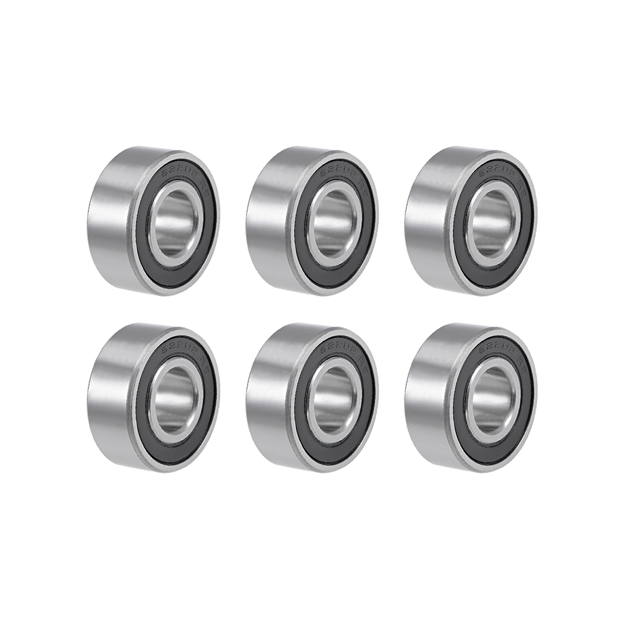 62202-2RS Deep Groove Ball Bearings 15mmx35mmx14mm Double Sealed Chrome ...