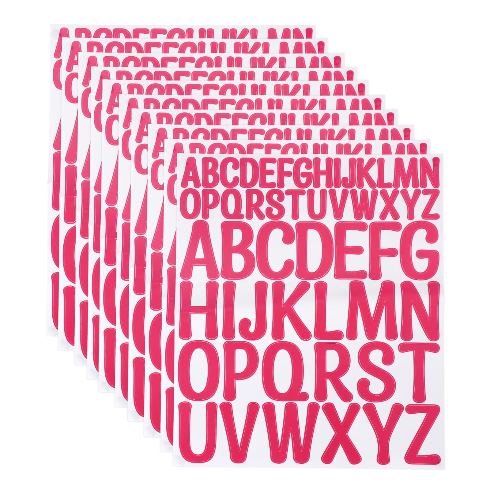 624 Pieces Vinyl Letter Stickers, 12 Sheets 2 Inch Magenta Artistic ...