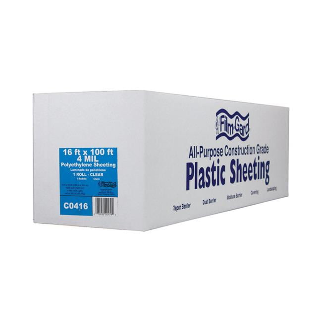 625944 4 mil 16 x 100 ft. Film Polyethylene Sheeting - Clear - Walmart.com