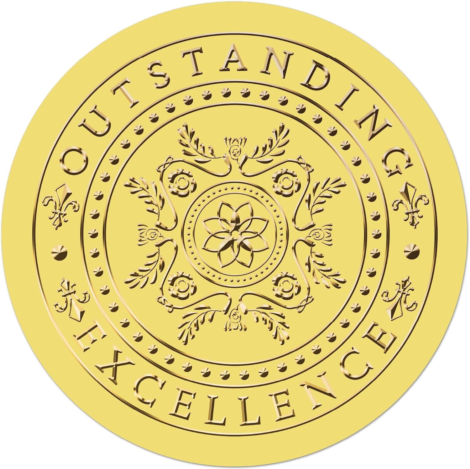 625Pcs Excellence Outstanding Gold Envelopes Seals Stickers 1.5" Foil ...