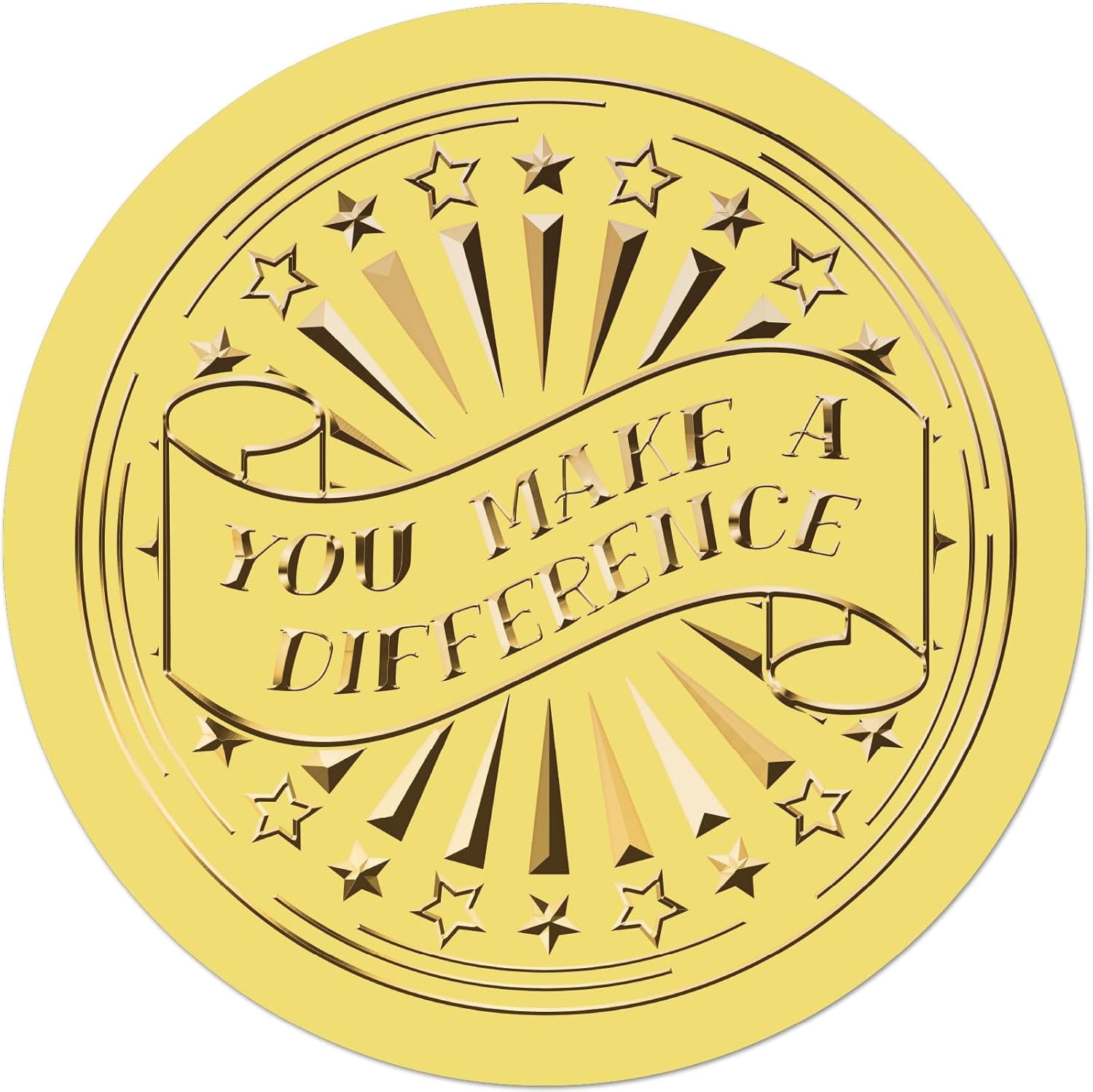 625Pcs You Make a Difference Gold Envelopes Seals Stickers 1.5" Foil Embossed Self Adhesive ...