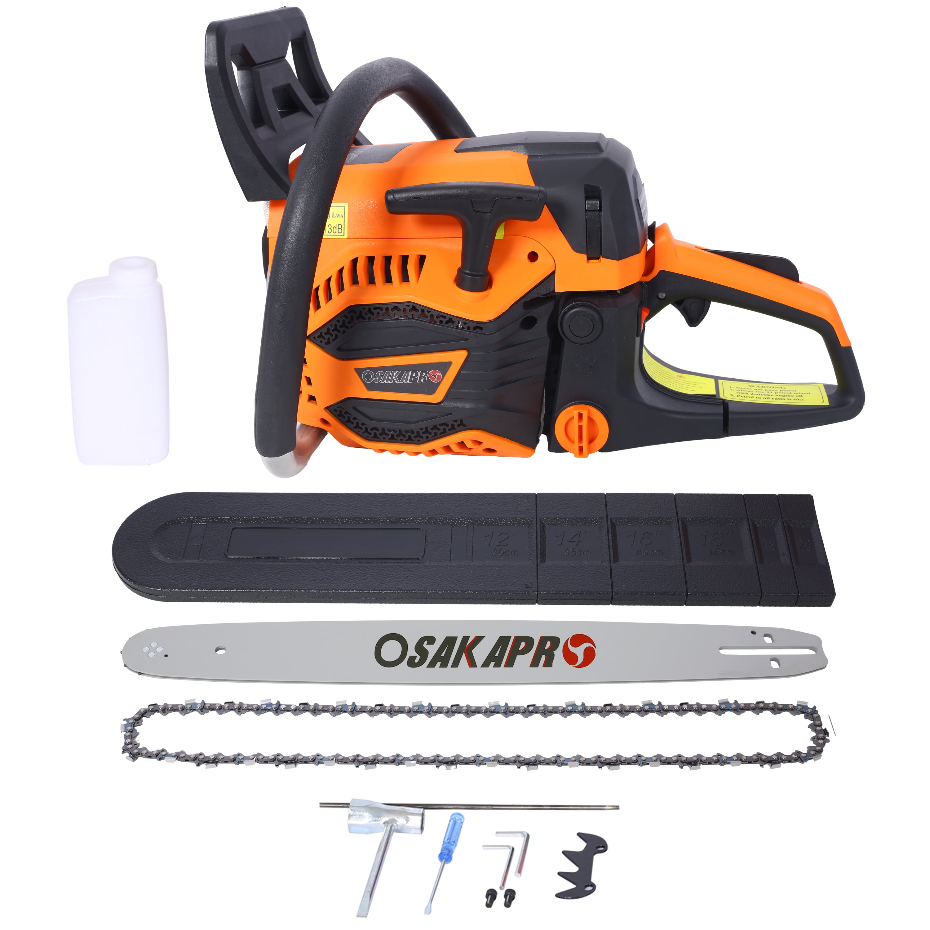 62CC Gas Powered Chainsaw, 20 Inch 2-Cycle Petrol Handheld Chain Saw, Gasoline Gas Chainsaws for ...