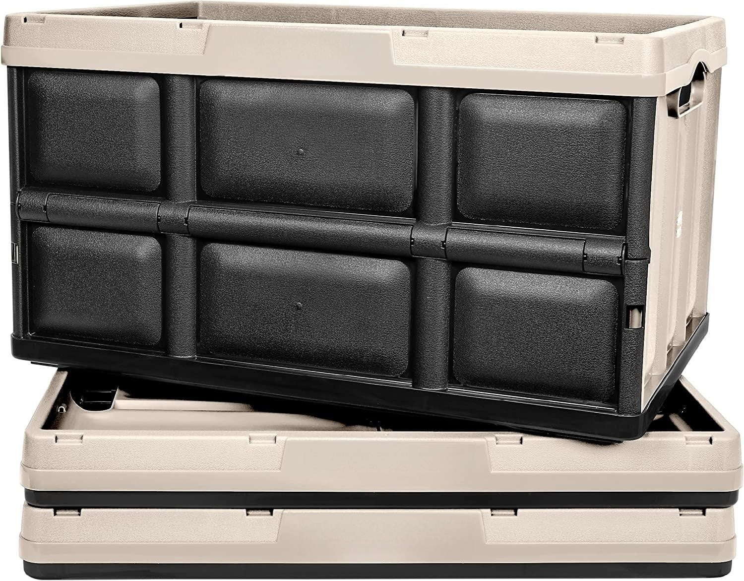 62L Collapsible Storage Bins - Folding Plastic Stackable Utility Crates ...