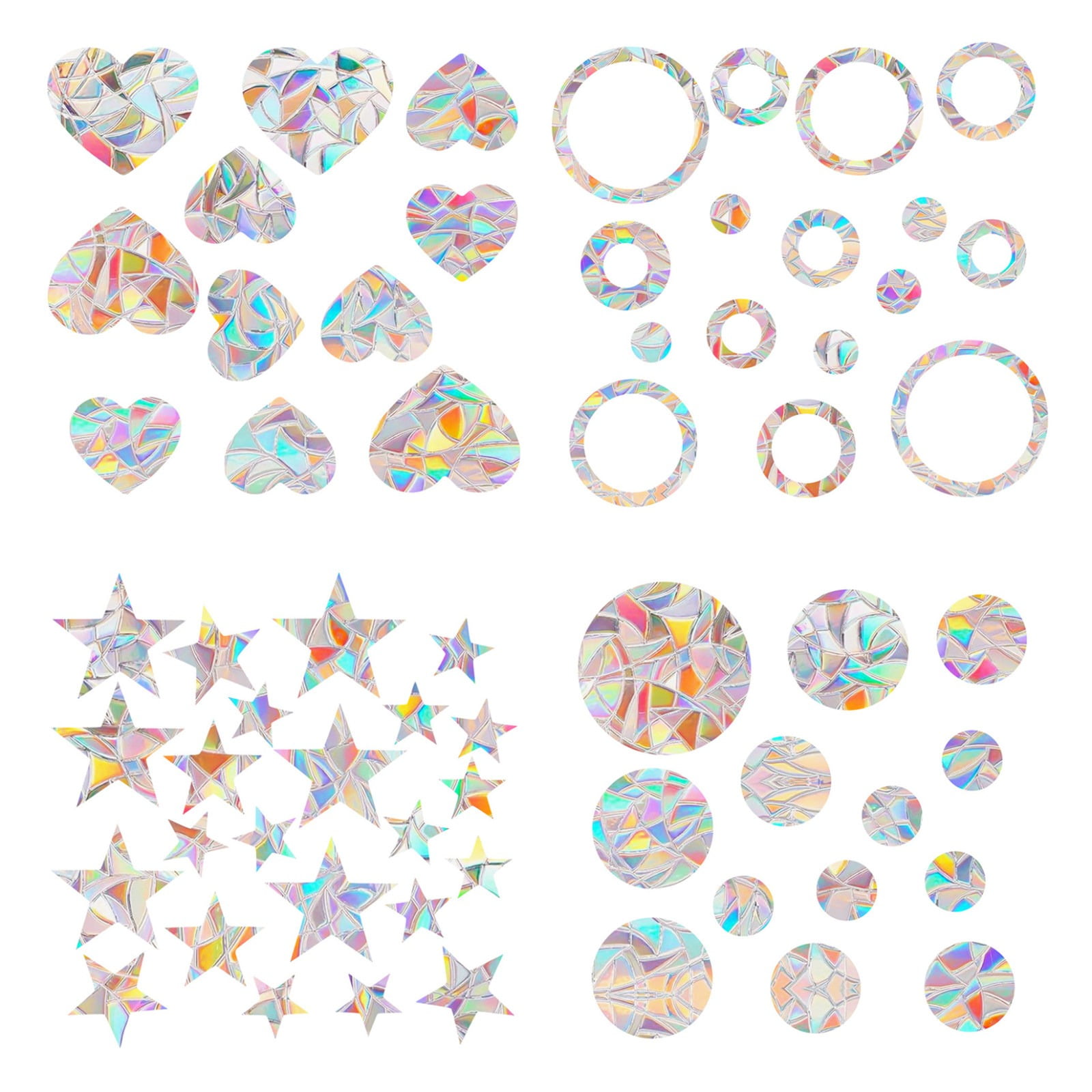 62PCS Anti-Collision Window Stickers for Birds, Sun Catcher Rainbow ...