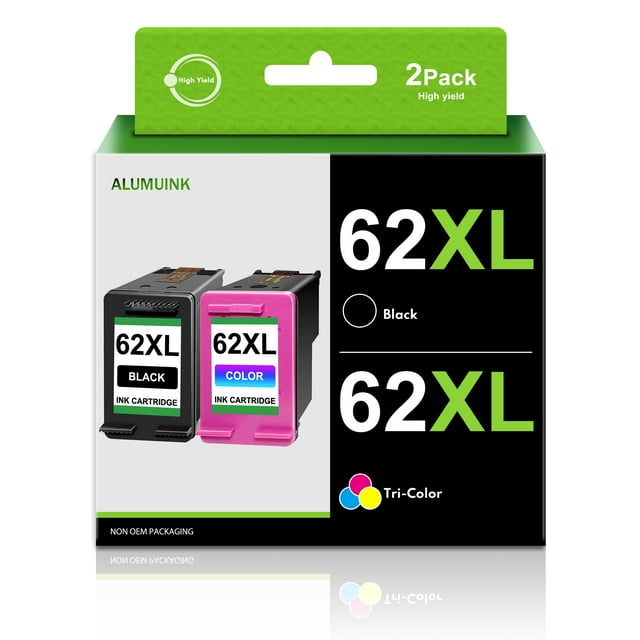 62XL 62 Black Ink Cartridges Ink Cartridge Replacement for HP Ink 62 XL ...