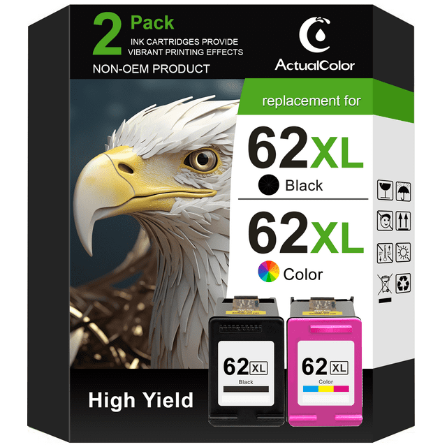 62 Ink Cartridges Compatible for HP 62XL Ink Cartridges Combo for ...