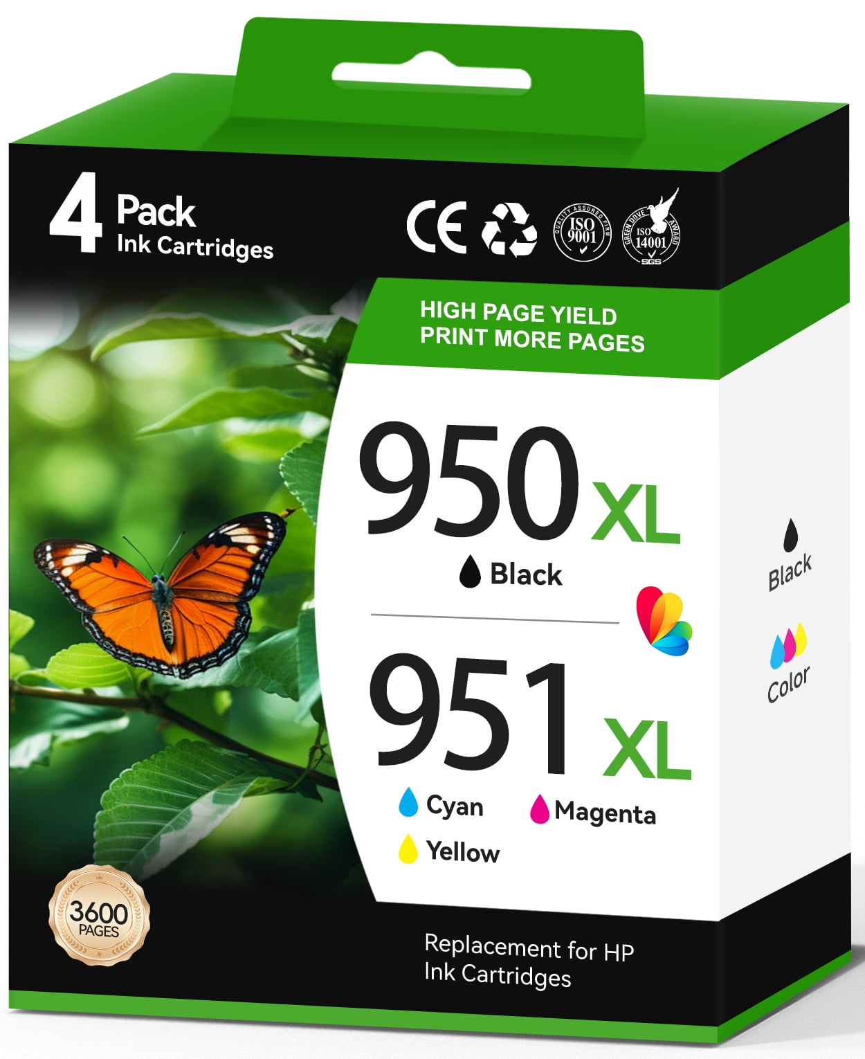 JETTRON 950XL 951XL Ink Cartridge Combo Pack, High Yield for HP ...