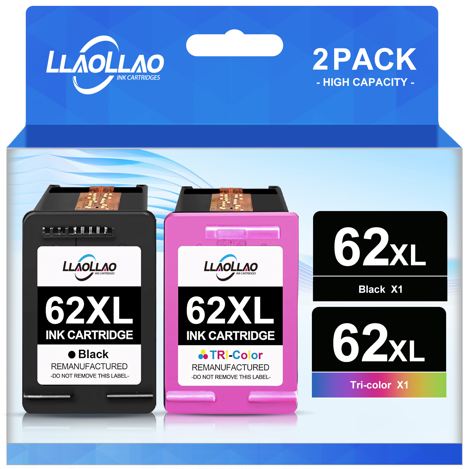 HP 62XL Black/62 Tri-Color Ink Cartridges, N9H67FN, 2/Pack - Walmart.com