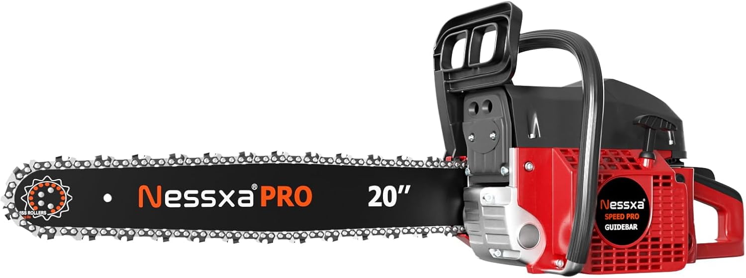 62cc Gas Chainsaw 20-Inch, Commercial Grade Chainsaw with Ergonomic ...