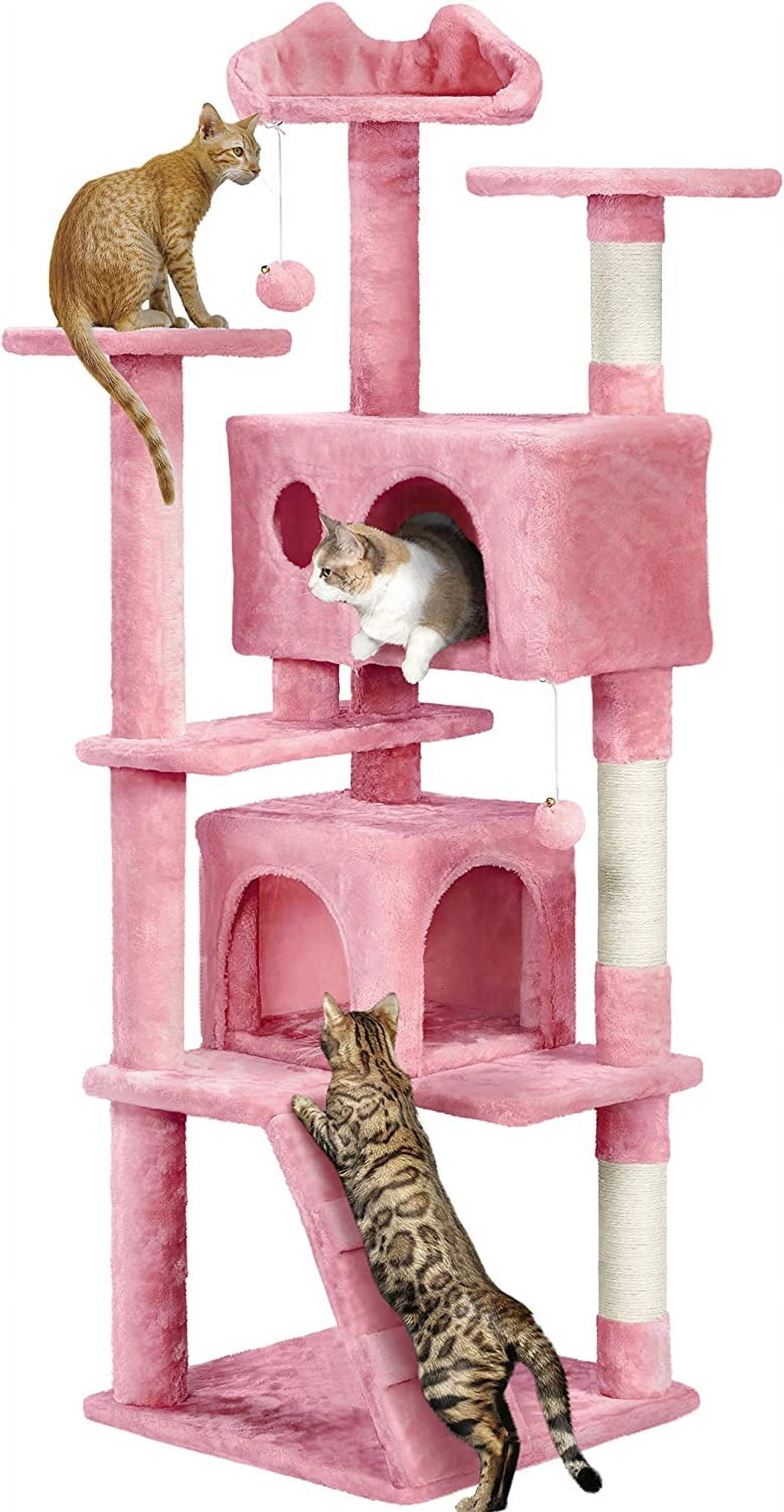 62in Cat Tree Tower for Indoor Cats, Furniture w/Double Condo ...