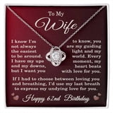 62nd Birthday Gifts for Wife - To My Wife Necklace Title: 14K White ...