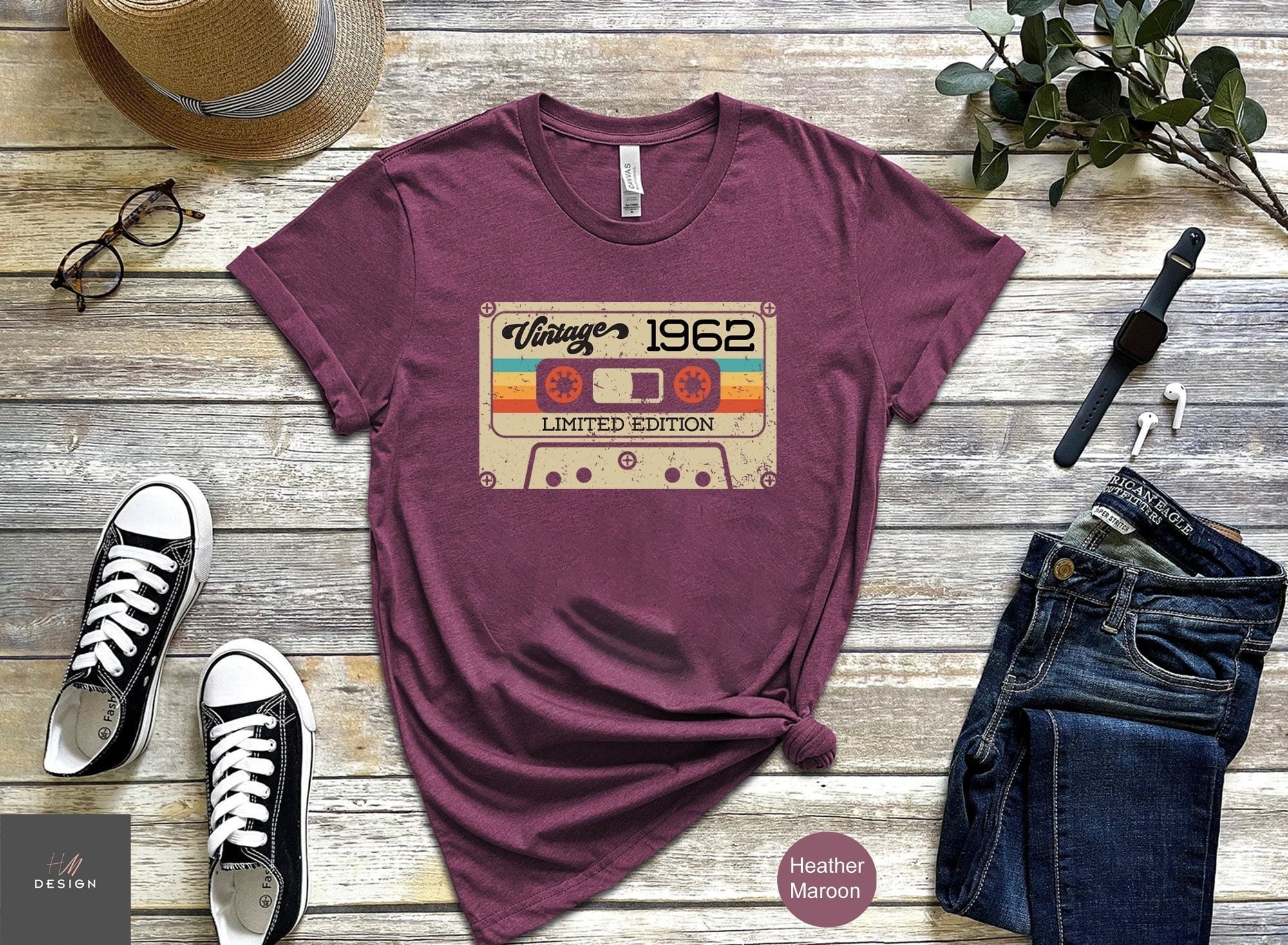 62nd Birthday Shirt, 1962 Shirt, 62nd Birthday Gift For Women, 62nd ...