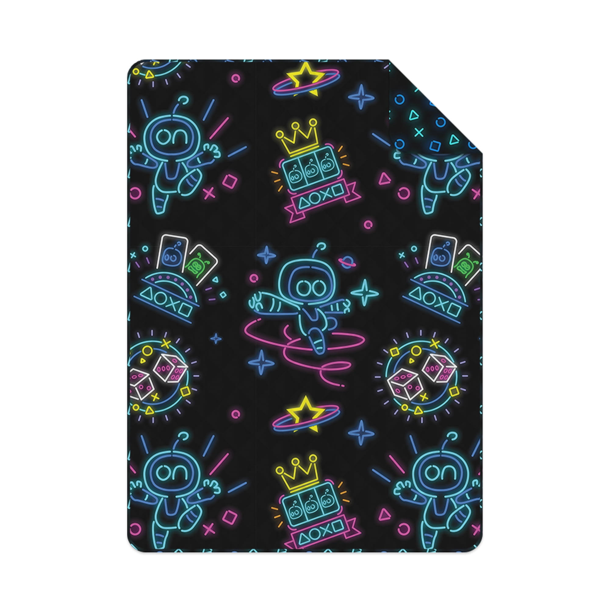 PlayStation Astrobot Neon Props Twin/Full Reversible Microfiber Quilted ...