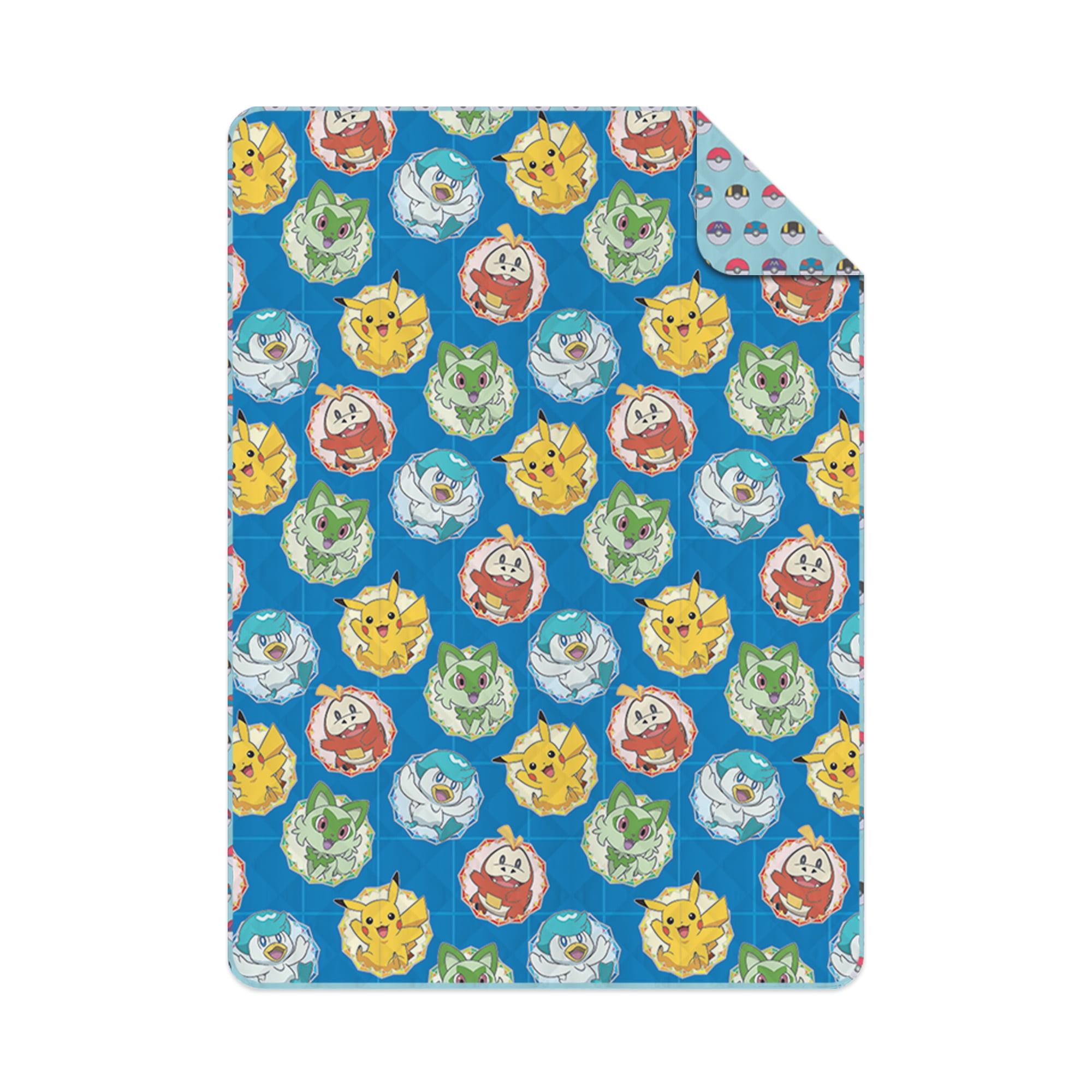 Pokemon Framed Characters Twin/Full Reversible Microfiber Quilted ...