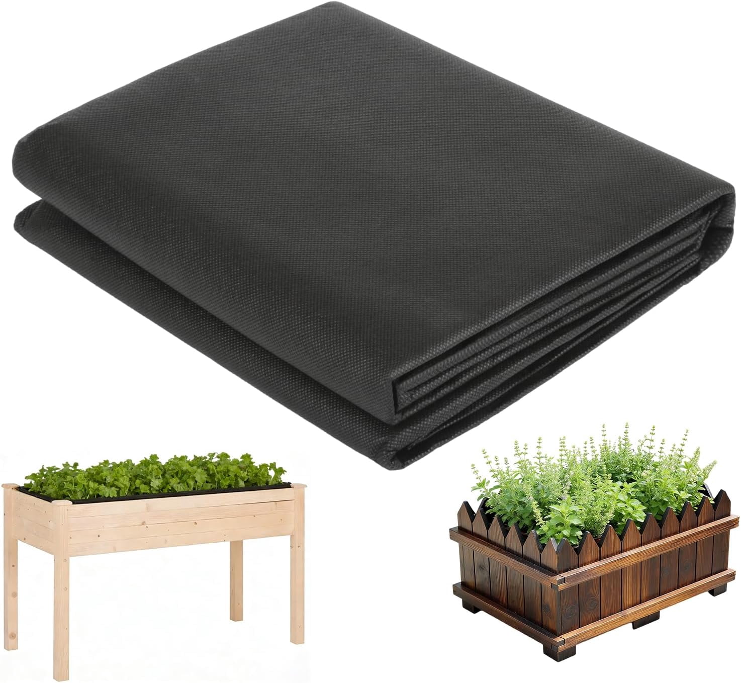 63 * 114 in Raised Garden Bed Liner, Cuttable Non Woven Fabric Plant ...