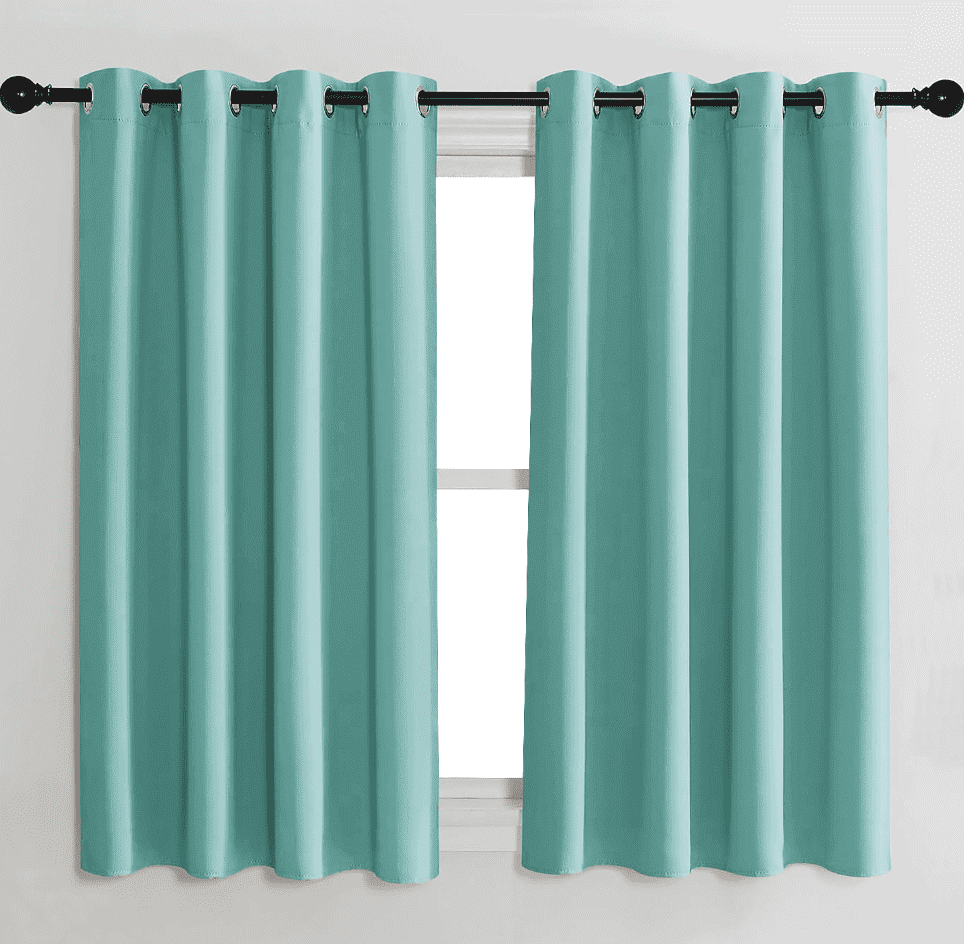 63" - 2 Piece Solid Teal Blackout Window Curtain Panel Set - Walmart.com