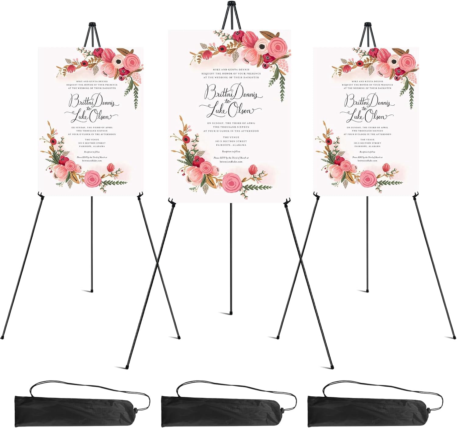 63" Instant Foldable Portable Ground Easel Stand for Art, Crafts ...