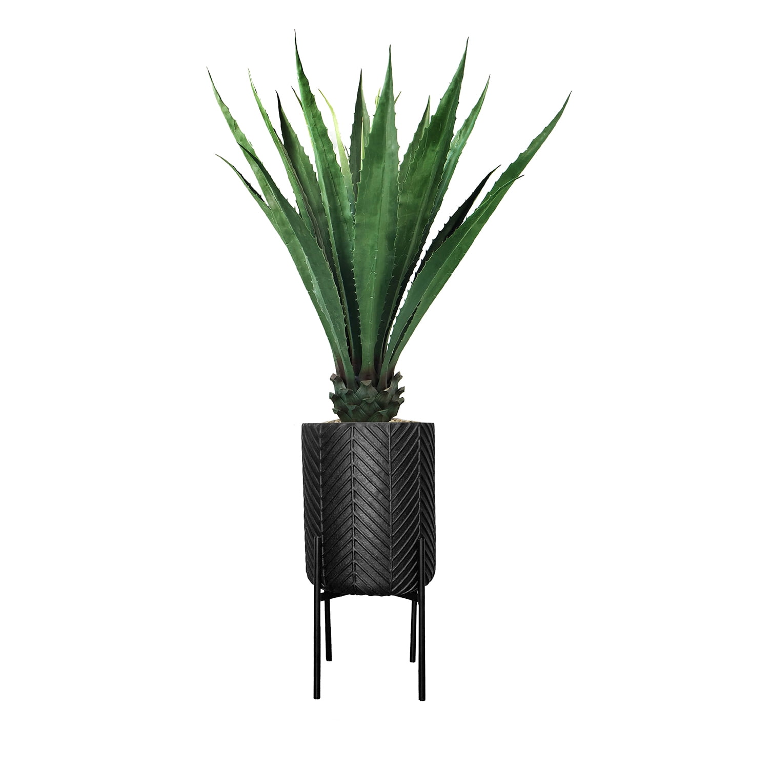 63.5" Agave, Indoor/outdoor 34x34x48"H in Chevron planter - Walmart.com