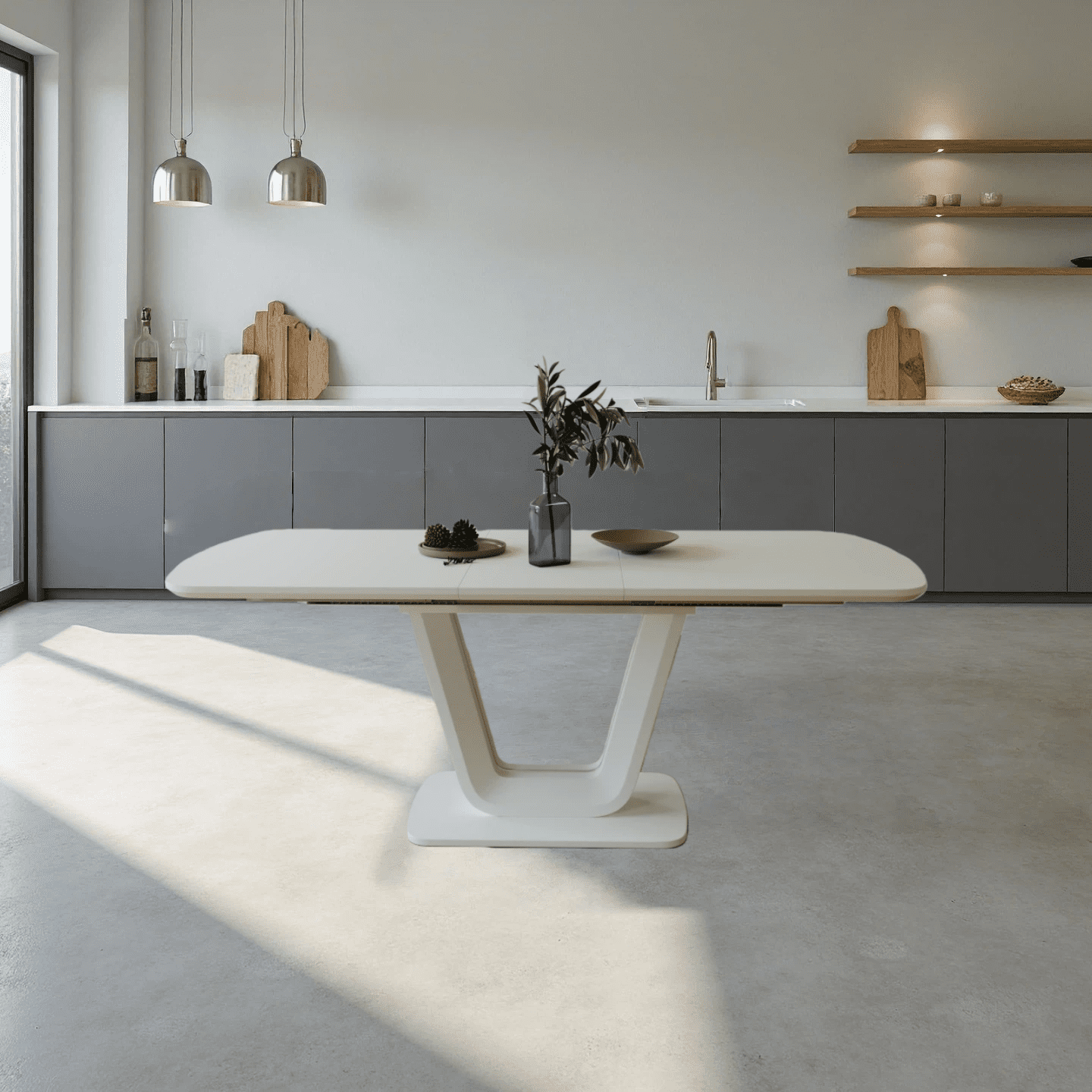 63"-78.7" Expandable Dining Table - Modern Industrial MDF Table with U ...