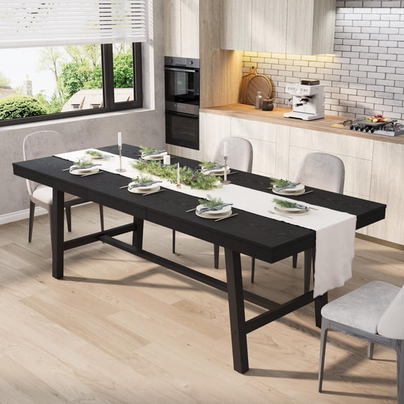 63-83" Extendable Dining Table for 6-8, Industrial Rectangular ...