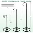 63" Adjustable Shepherds Hooks Stand for Wind Chimes, Hummingbird ...