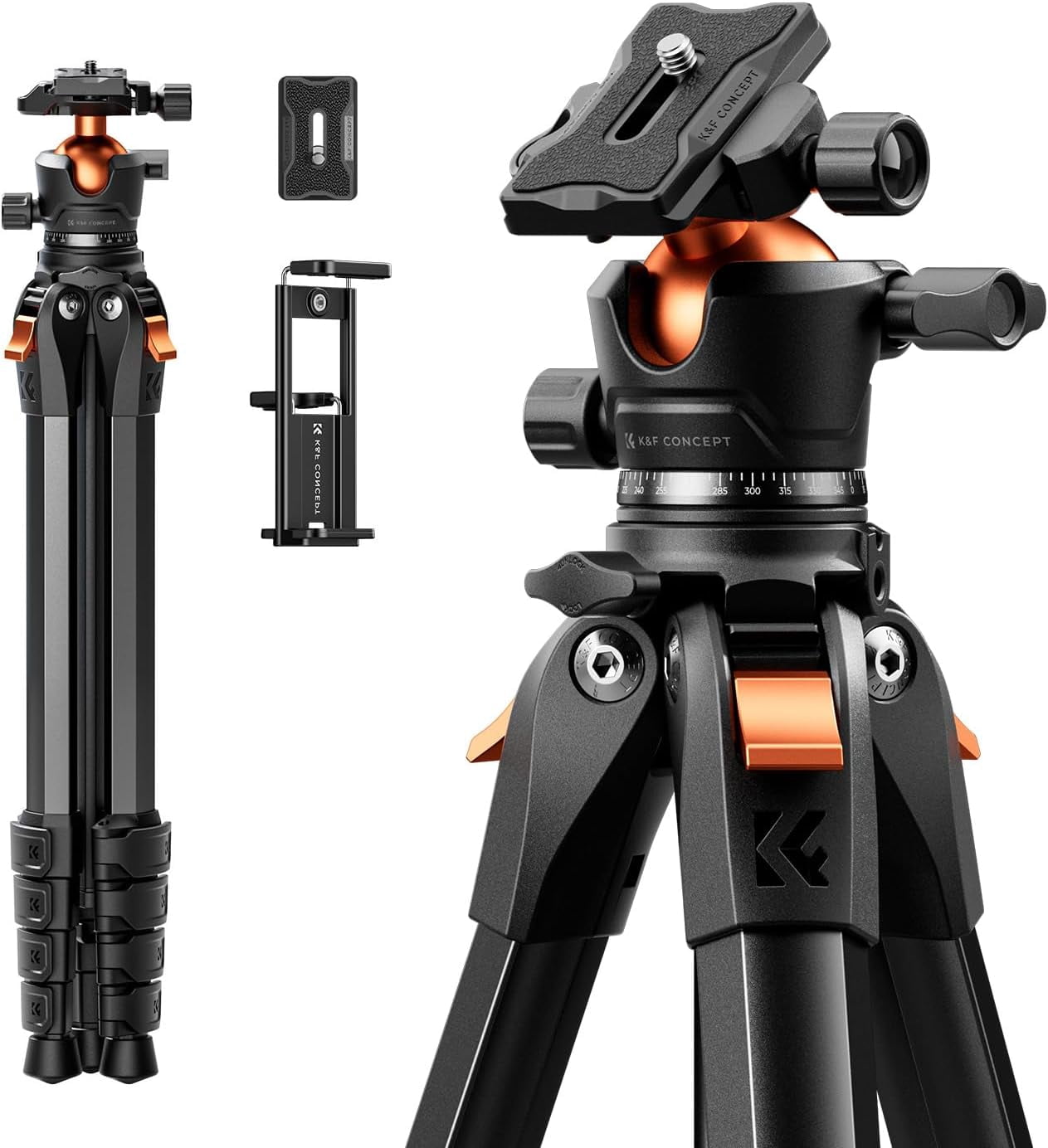 63" Aluminum Travel Camera Tripod with Arca-Compatible Ball Head ...