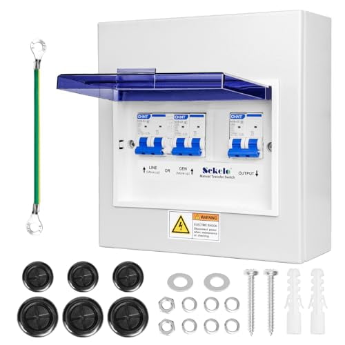 63 Amp Generator Transfer Switch, 120/240V Prewired Manual Transfer ...