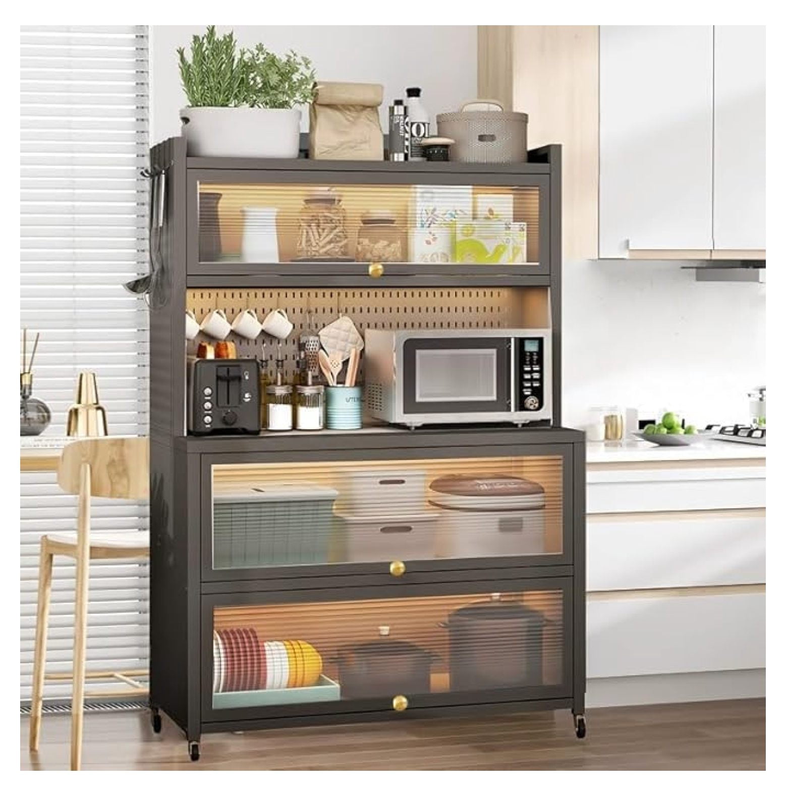 63" Bakers Racks - 5-Tier Kitchen Sideboard with and Chopstick Holder ...