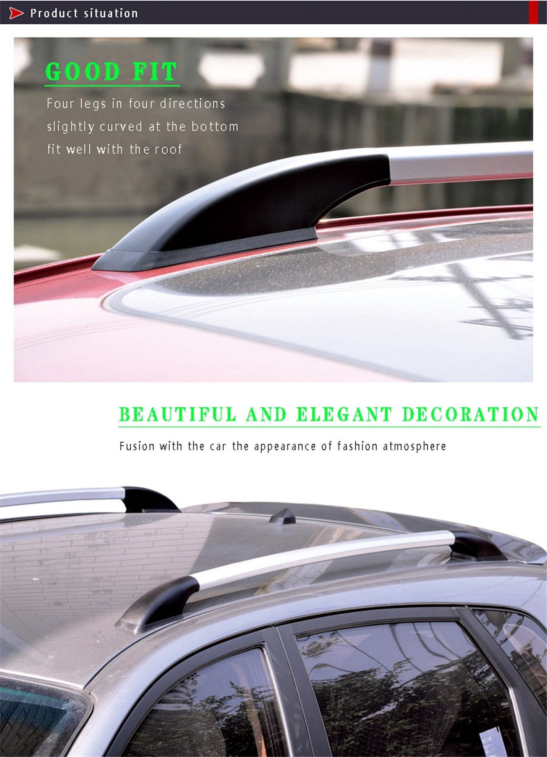 63" Car Top Frame Decoration Roof Luggage Rack Side Bars Black +Silver ...