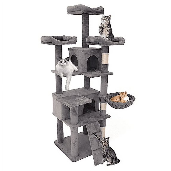 63 in Cat Tree Tower, Cat Tree for Indoor Cats,Multi-Level Cat Tower ...