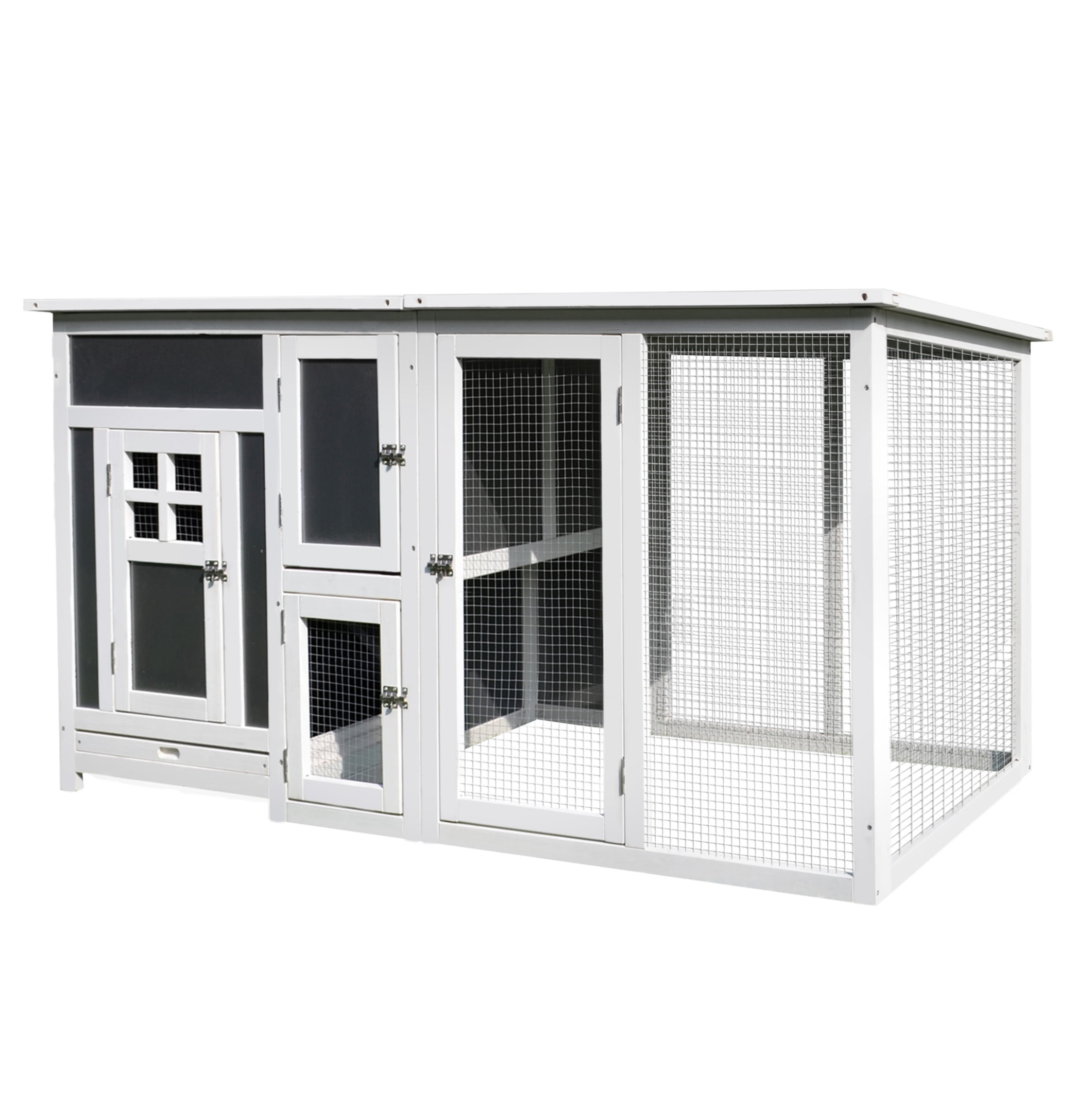 63" Chicken Coop Wooden Hen House Rabbit Hutch Poultry Cage Outdoor Pen ...