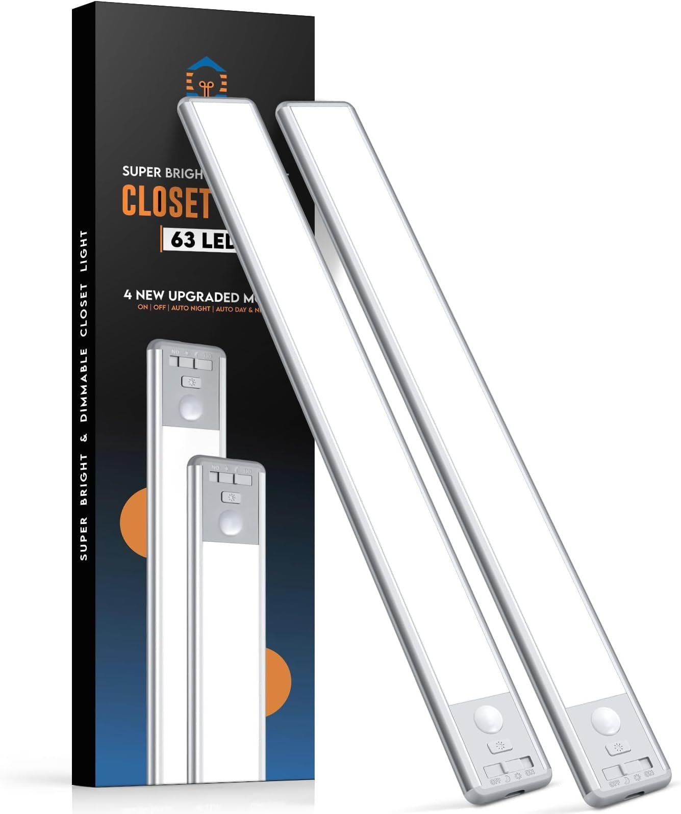 63 Closet Lights Motion Sensored, 2500mAh Under Cabinet Lighting ...
