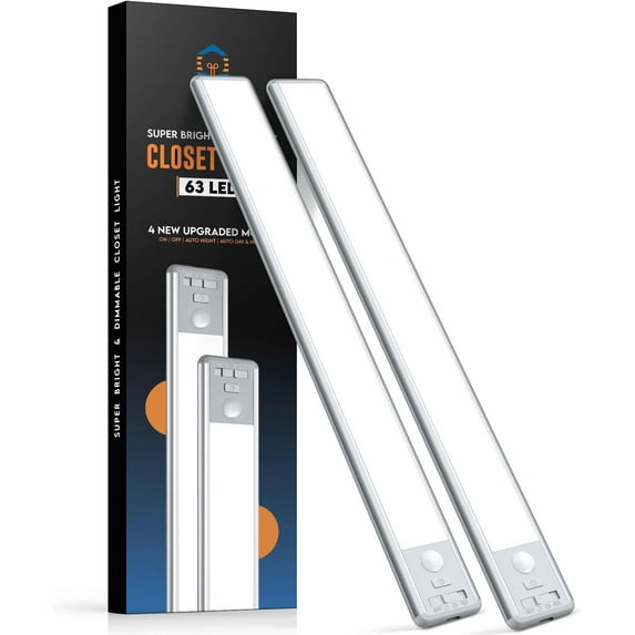 63 Closet Lights Motion Sensored, 2500mAh Under Cabinet Lighting ...