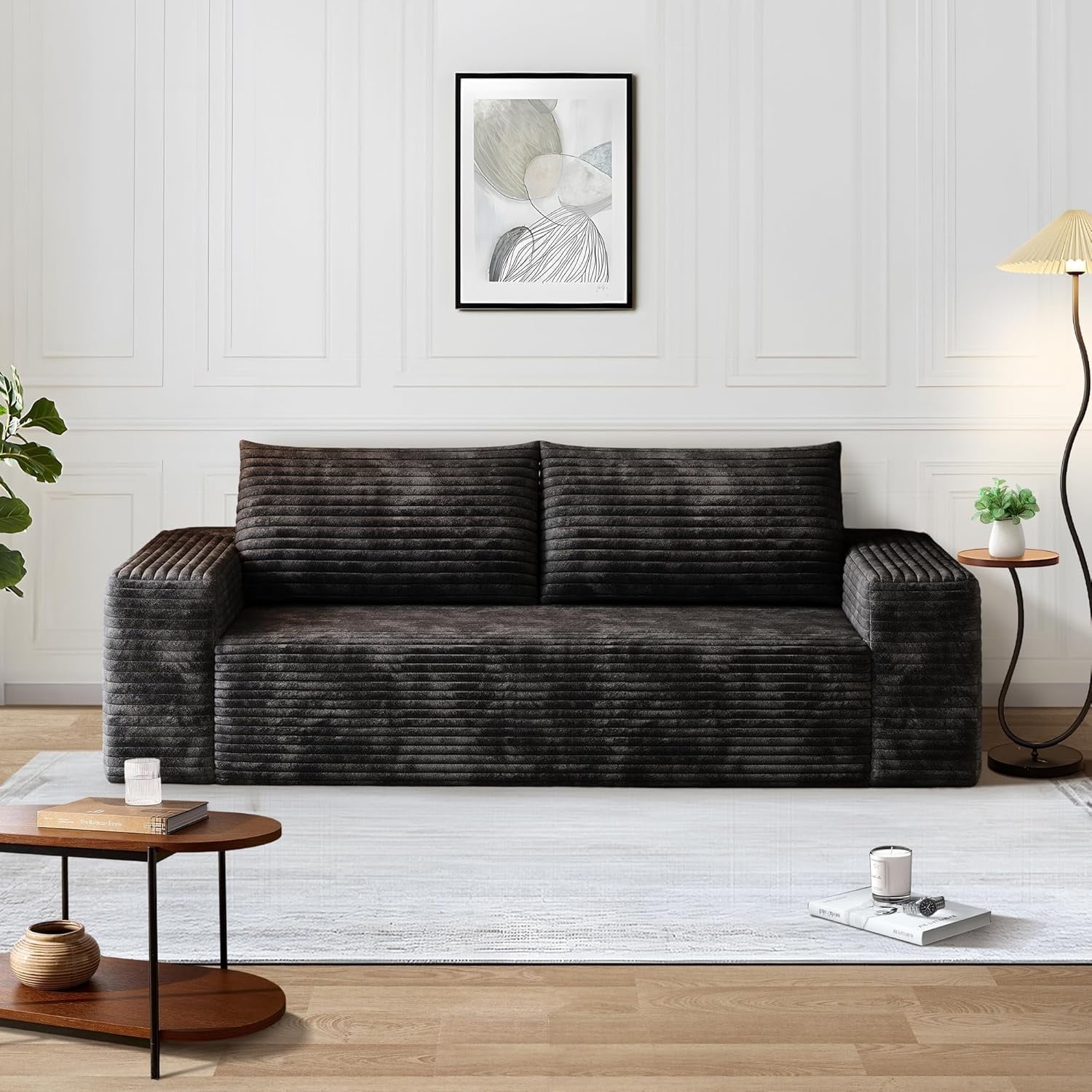 63" Cloud Loveseat Sofa, 2-Seater Boneless Couch in a Box, Memory Foam ...