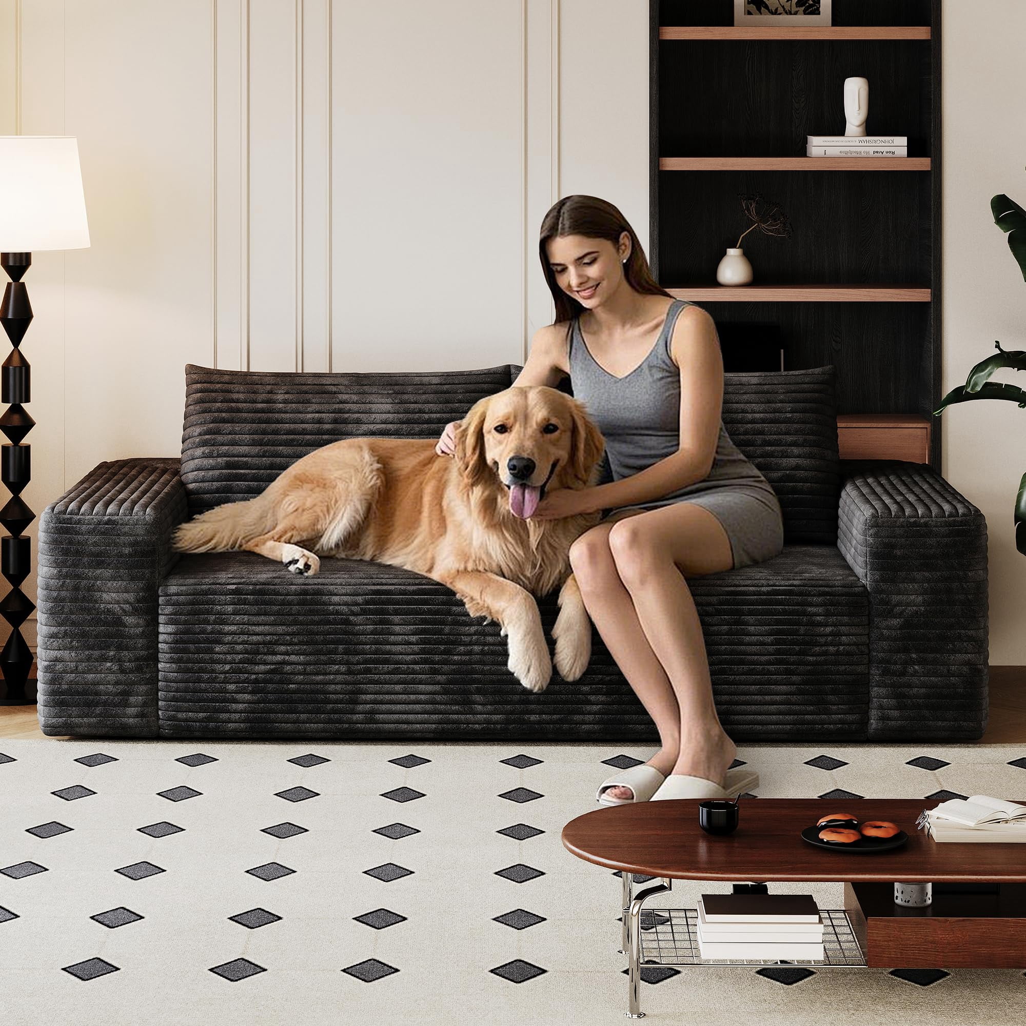 63" Cloud Loveseat Sofa Couch,Gifts for Women Men,No Assembly Required ...