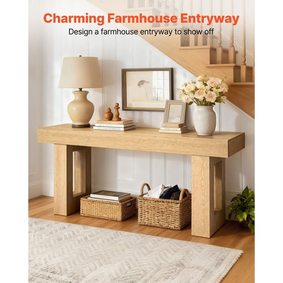 63 in Farmhouse Console Table, Narrow Long Sofa Table for Hallway ...
