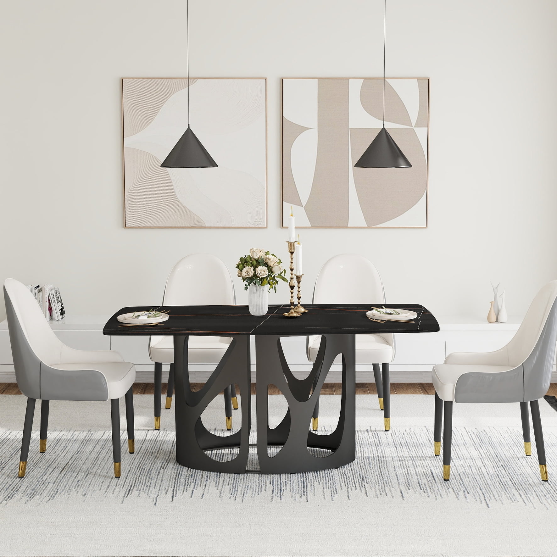 63" Dining Table | Versatile for Different Rooms | Natural Sintered ...