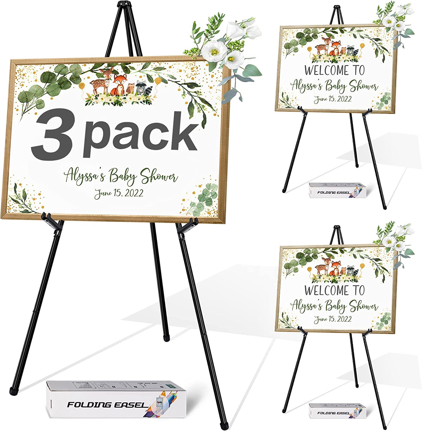 63" Display Easel Stand - 3Packs Art Easels for Wedding Sign Poster ...